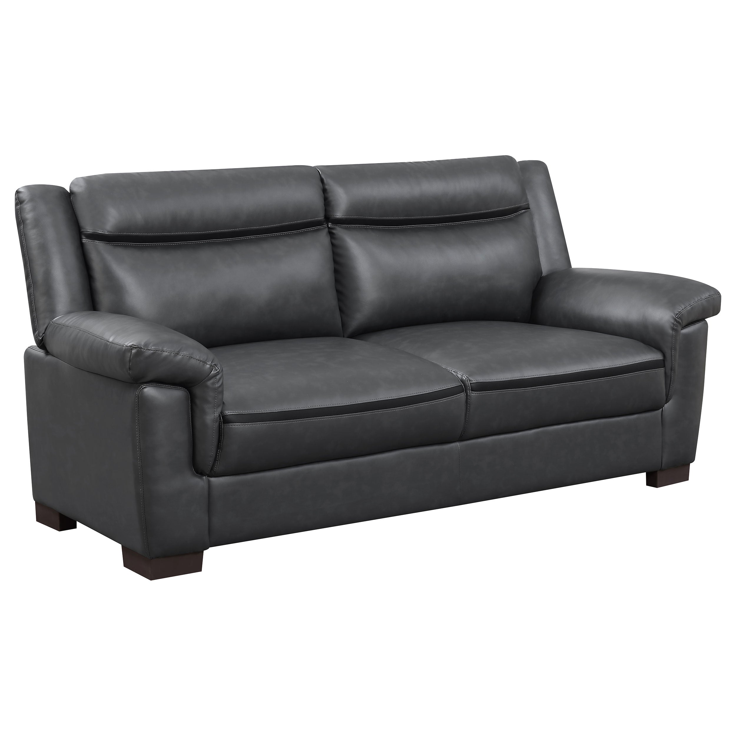 Arabella Upholstered Padded Arm Sofa Grey – Canales Furniture