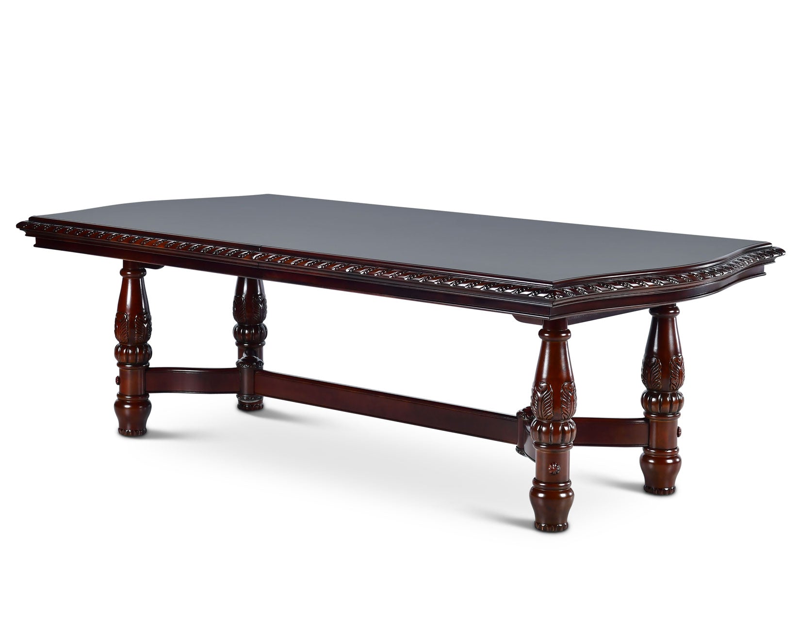 Antoinette 96-120 inch Pedestal Dining Table w/24″ Leaf – Canales Furniture