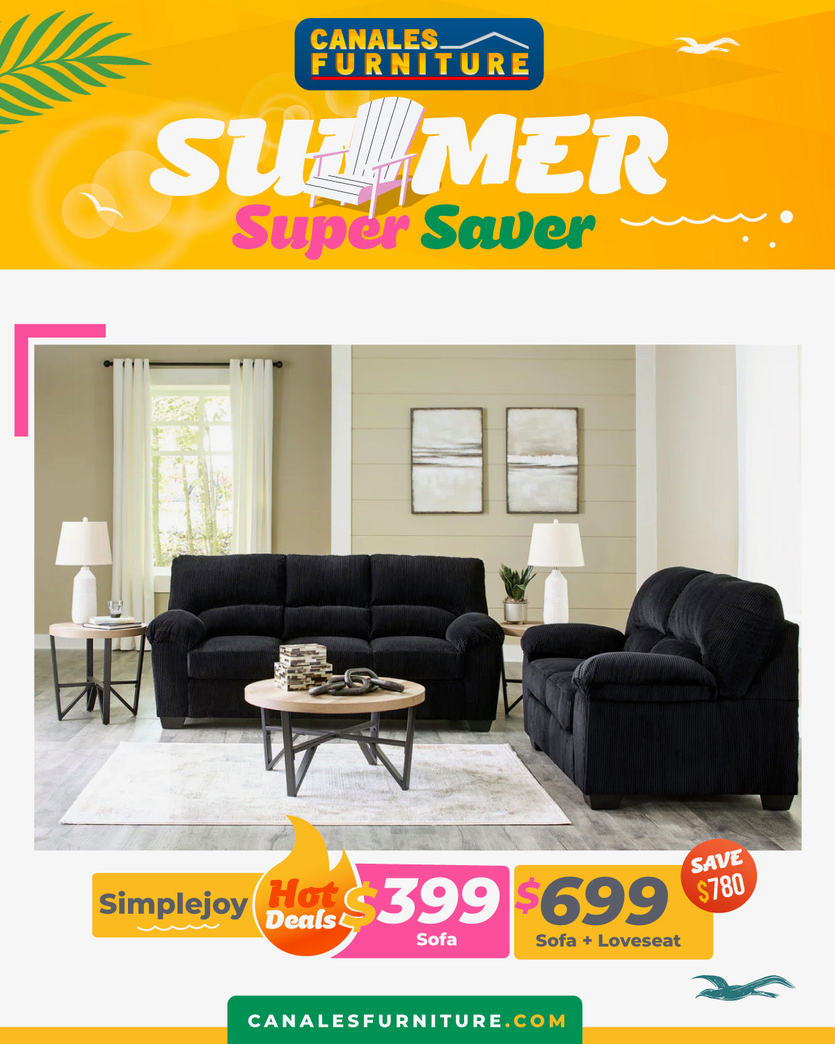 SimpleJoy Sofa & Loveseat Set – Canales Furniture